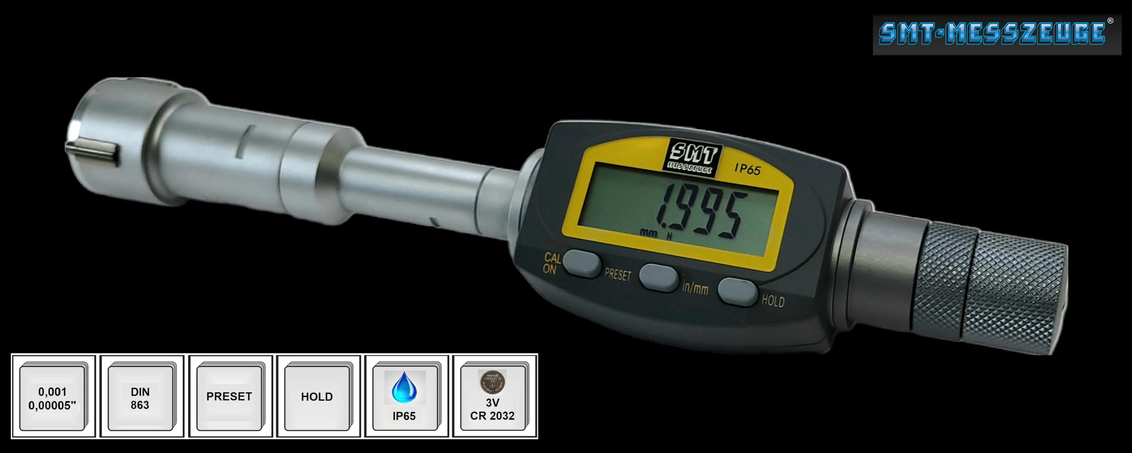 Digital three point internal micrometer 40-50 mm DIN 863 IP65